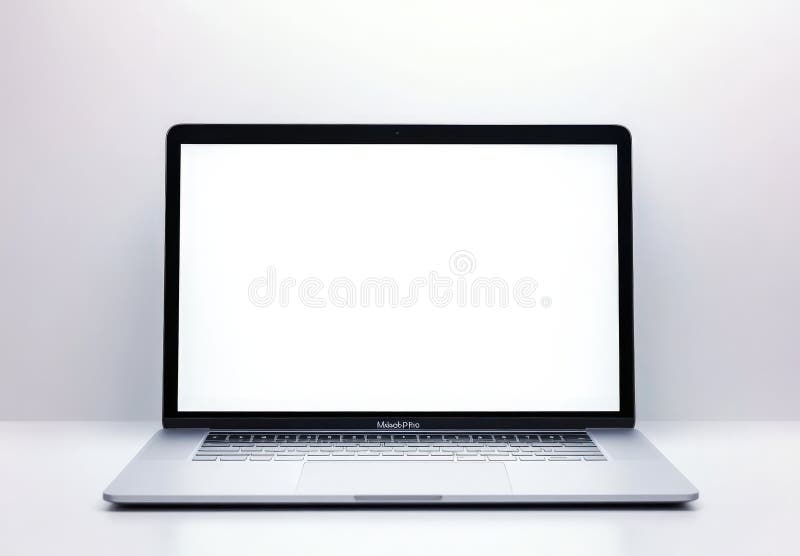 A Laptop Computer Featuring a Bright White Screen and a Black Keyboard ...