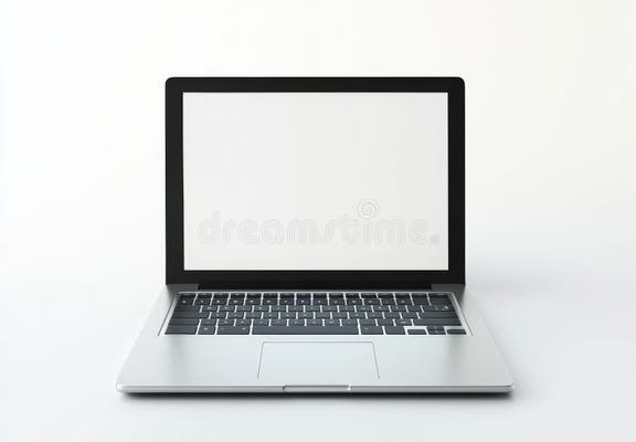 A Laptop Computer Featuring a Bright White Screen and a Black Keyboard ...