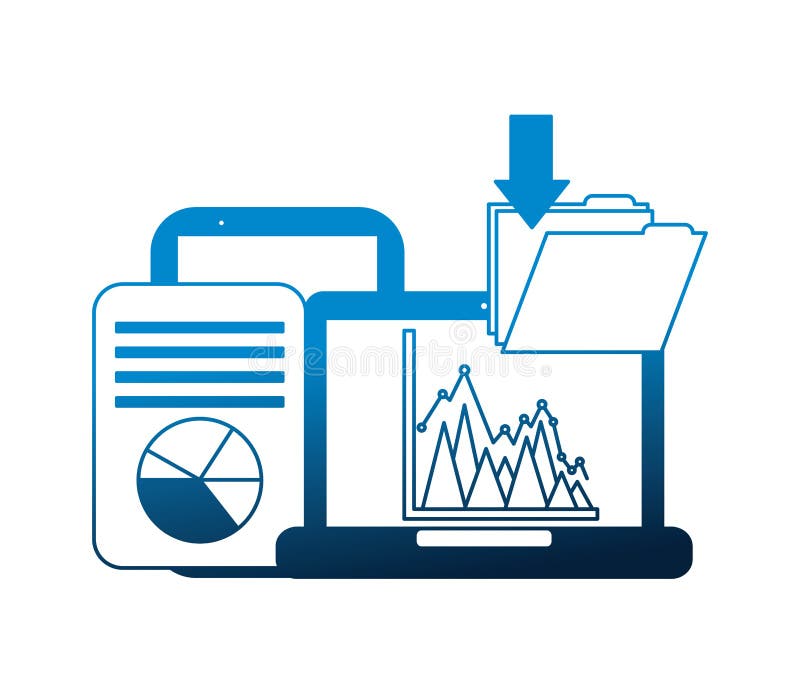 Laptop Computer File Download Document Information System Stock ...