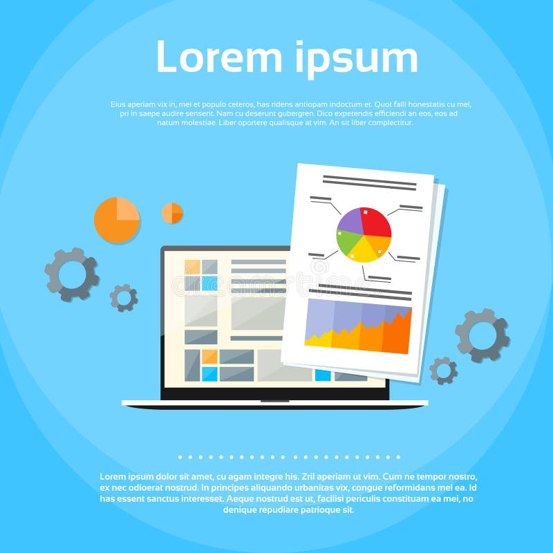 Laptop Computer Finance Chart Infographics Web Stock Vector ...