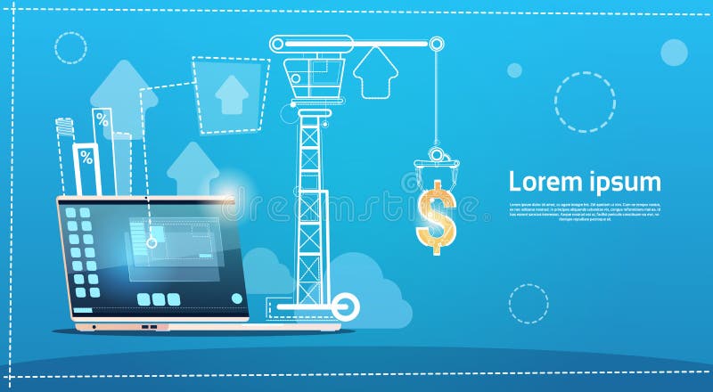 Laptop Computer Finance Success Concept Stock Vector - Illustration of ...