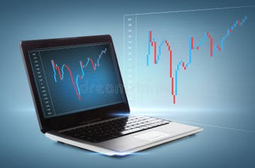 Laptop Computer with Forex Chart on Desktop Stock Photo - Image of ...