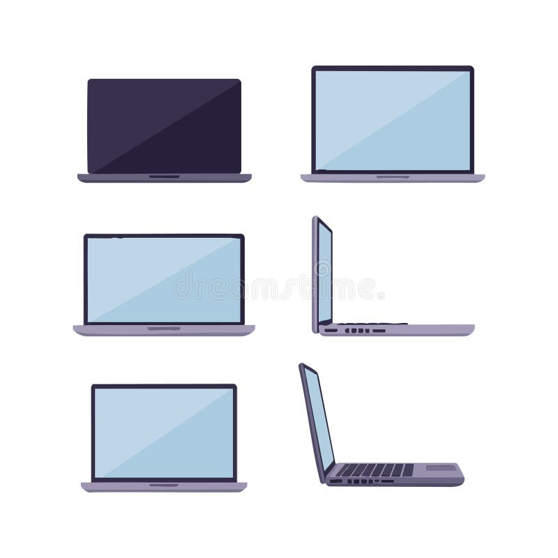 Laptop Side View Vector