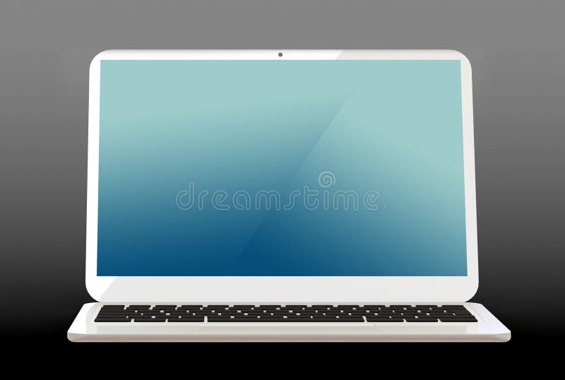 Laptop computer front view stock illustration. Illustration of ...