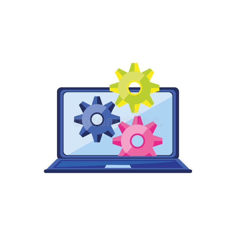 Laptop Configuration Icon Vector Flat Stock Vector - Illustration of ...