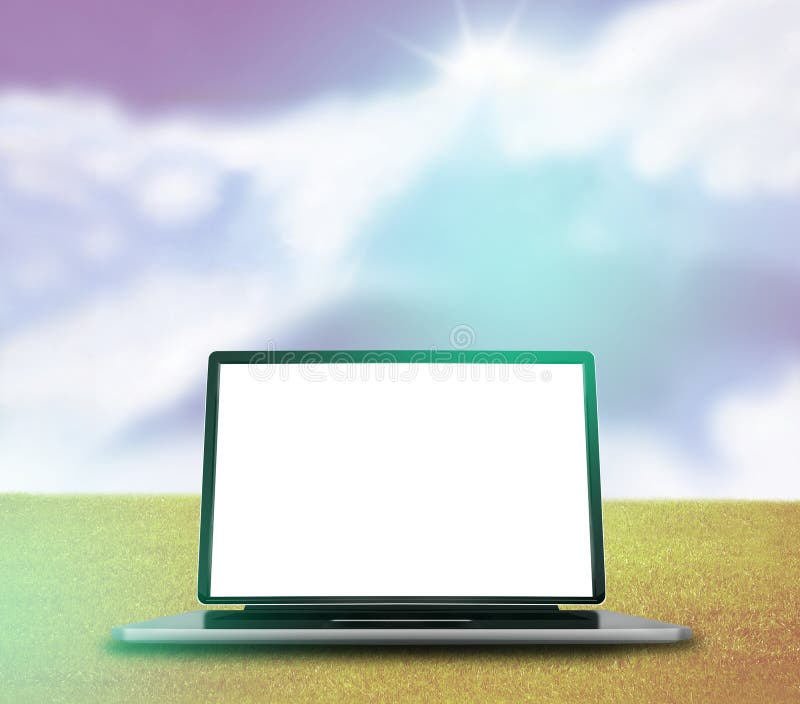 Laptop Computer Graphic stock illustration. Illustration of online ...