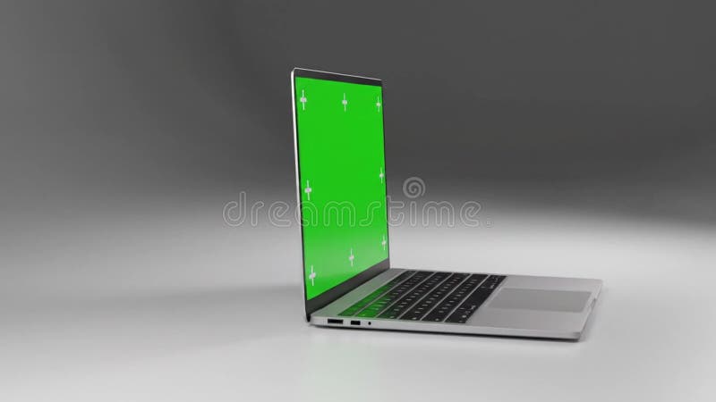 Laptop Computer with Green Screen for Chroma Key Compositing Stock ...