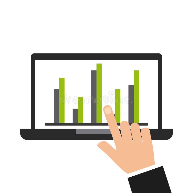 Laptop Computer Growth Icon Stock Vector - Illustration of media ...