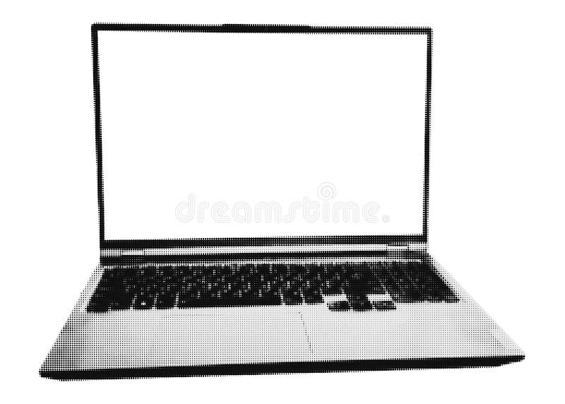 Laptop Computer Halftone Collage Element Vector Illustration Stock ...