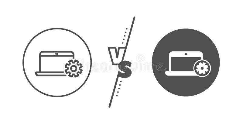 Laptop Computer Icon. Notebook Service Sign. Vector Stock Vector ...