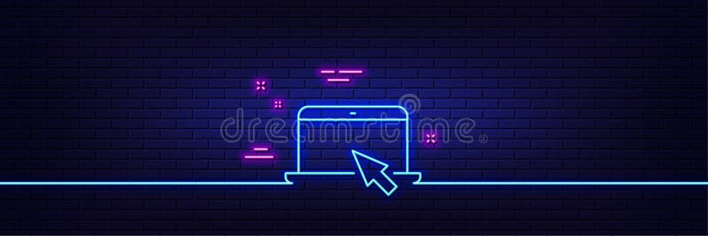 Laptop Computer Icon. Notebook Sign. Neon Light Glow Effect. Vector ...