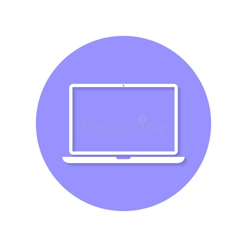 Laptop Computer Icon with Shadow. Notebook Symbol Vector Stock Vector ...