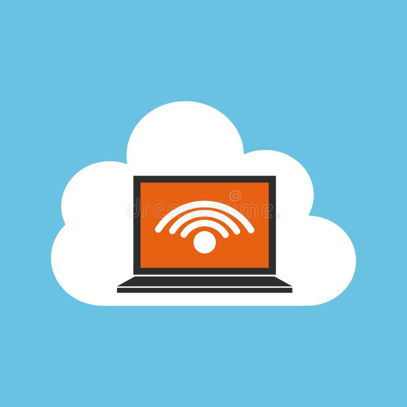 Laptop computer icon stock illustration. Illustration of connection ...