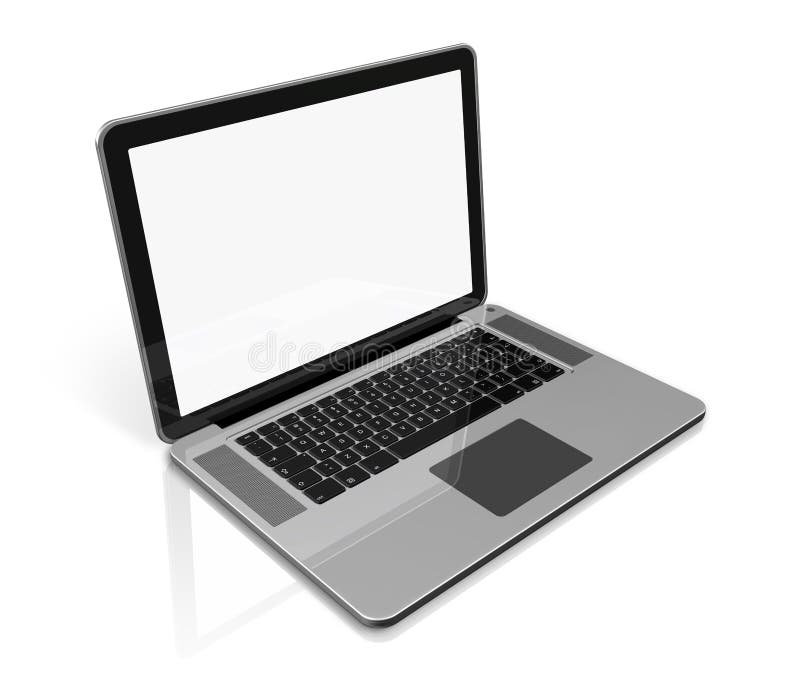 Laptop Computer Isolated on White Stock Illustration - Illustration of ...