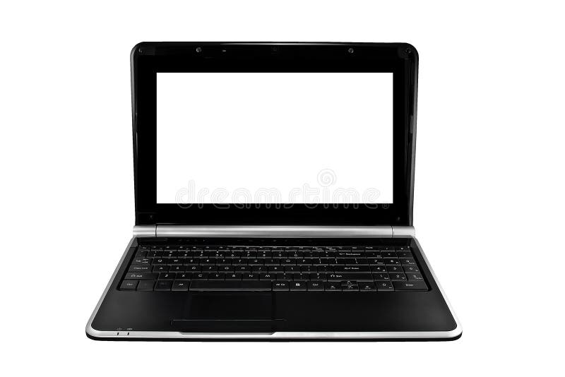 Laptop Computer Sideways View Isolated on White Stock Photo - Image of ...