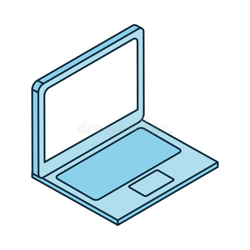 Laptop computer isometric stock vector. Illustration of icon - 213195883
