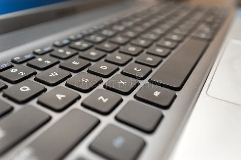 Close-up Open Laptop Computer on Wooden Floor Outdoor Stock Photo ...