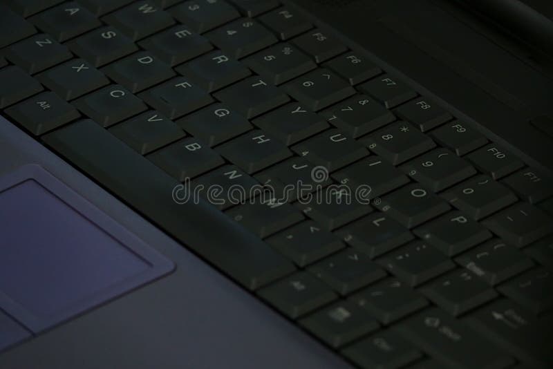 A Laptop Computer Keyboard is Shown Up Close in a Diagonal View Stock ...