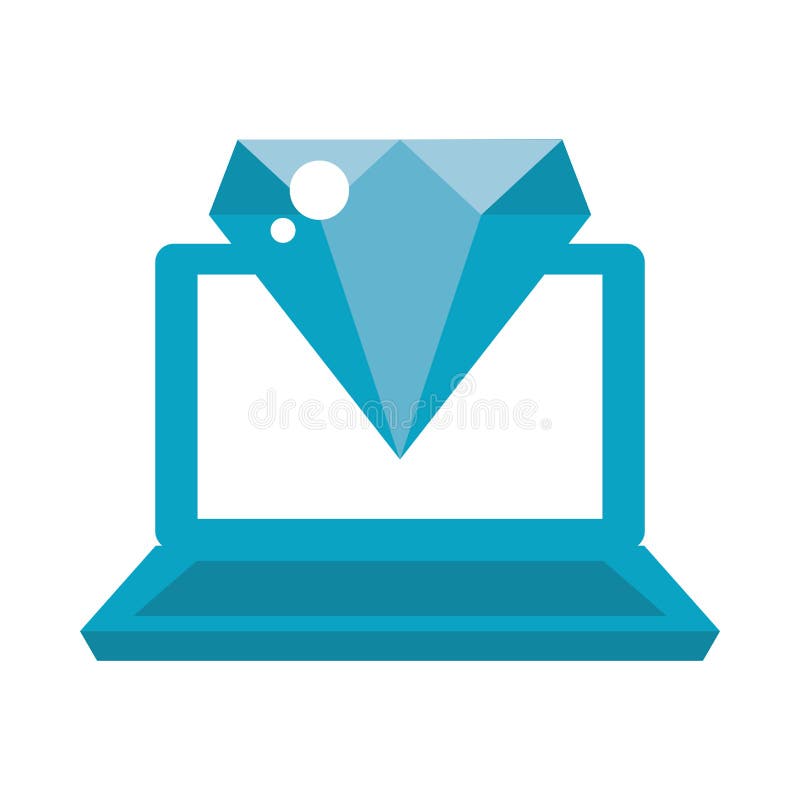 Computer PC Diamond Icon Logo Design Element Stock Vector ...