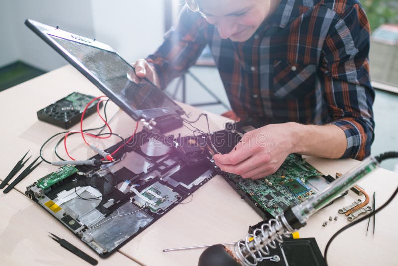 Laptop Maintenance Problem Fixing Repair Service Stock Image - Image of ...