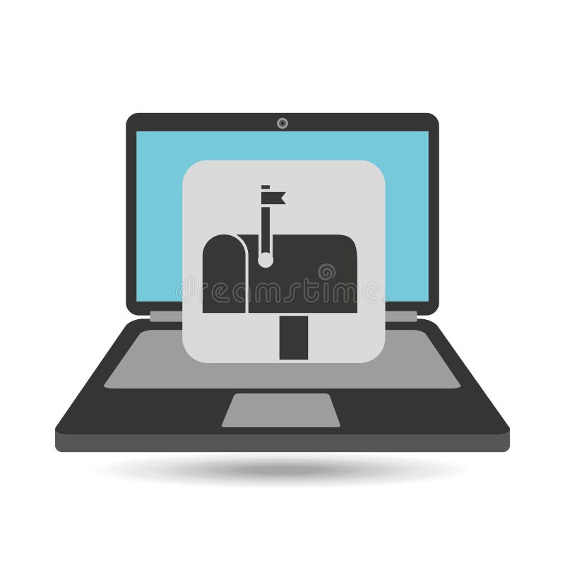 Laptop Computer Message Mail Design Stock Vector - Illustration of ...