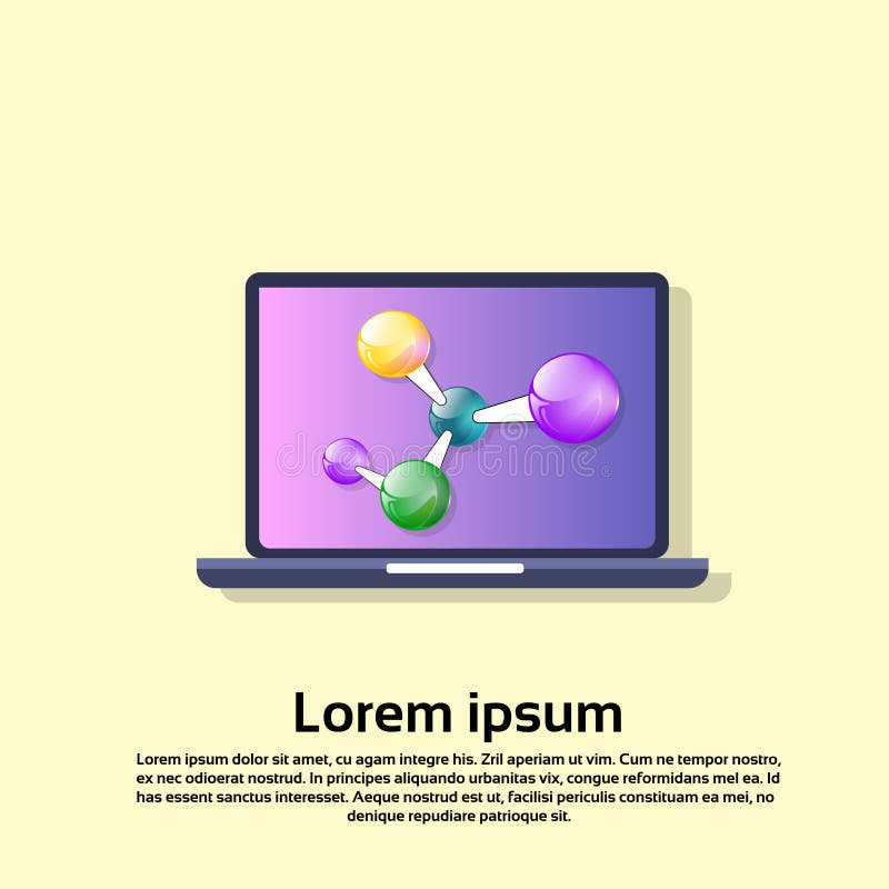 Laptop Computer Molecular Chain Chemistry Stock Vector - Illustration ...