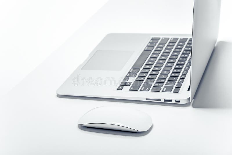 Laptop Computer with Mouse. Stock Image - Image of mouse, digital: 73416611
