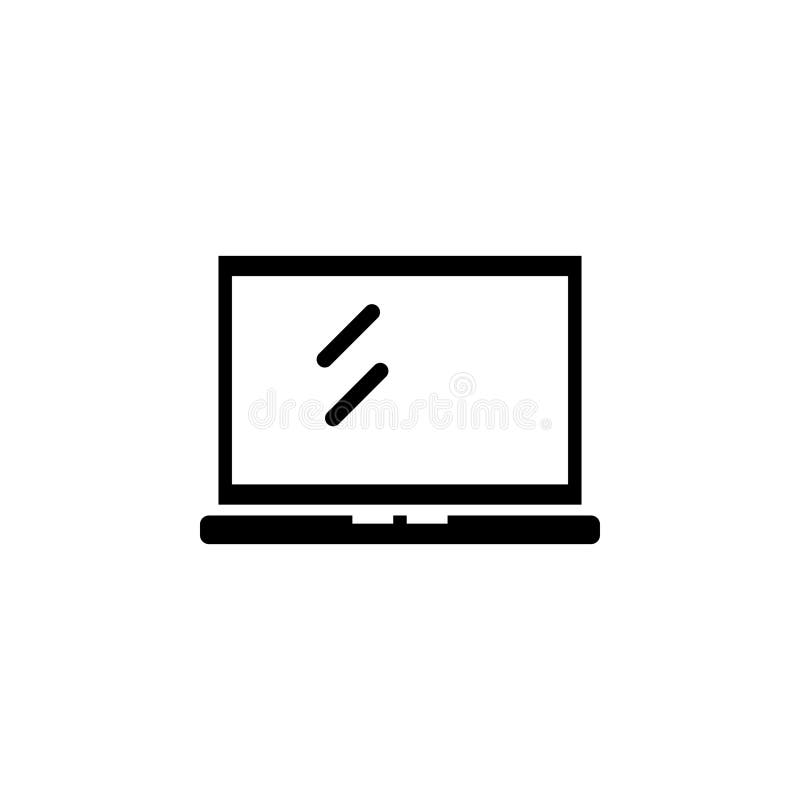 Laptop Computer, Notebook or Netbook Solid Flat Vector Icon Isolated on ...