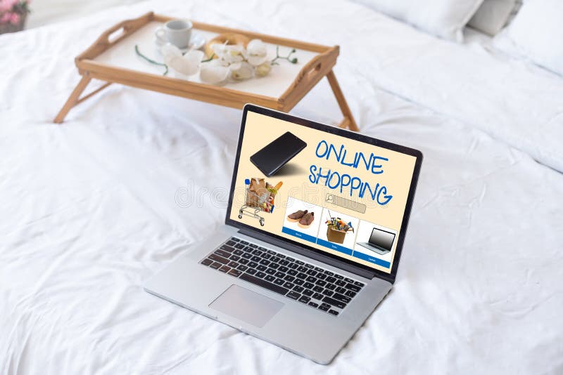 Laptop Computer. Online Shopping Concept. Editorial Stock Photo - Image ...