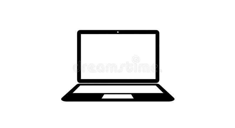 Simple Laptop Icon stock illustration. Illustration of front - 388319477