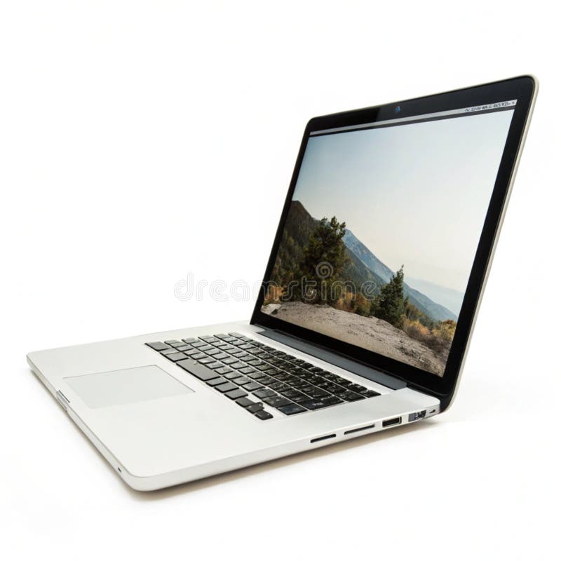 Laptop Computer with Black Screen Isolated on White Stock Image - Image of worksetup ...