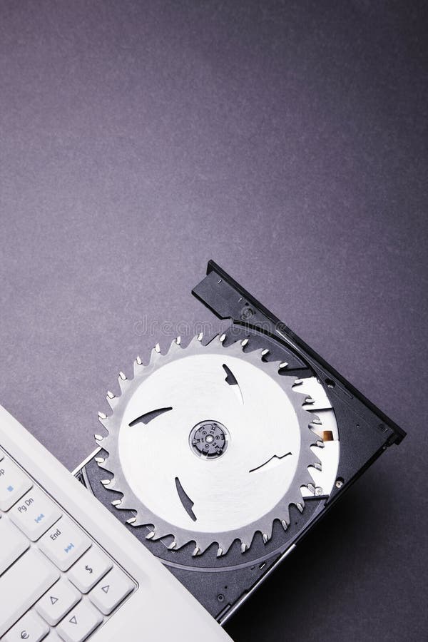 Laptop Computer with an Opened Disc Drive. Conceptual Image Stock Photo ...