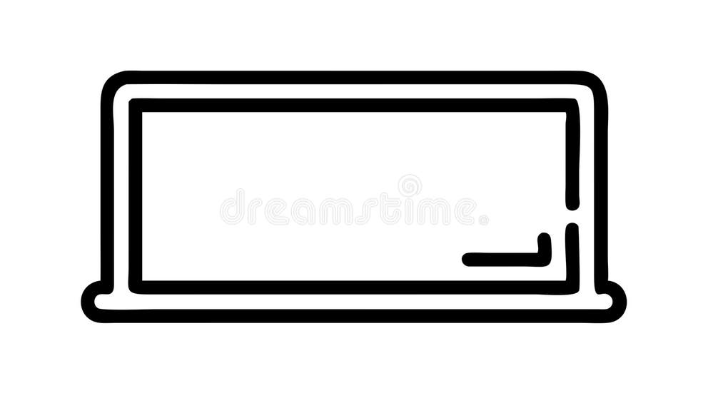 Laptop Computer Outline, Portable Digital Device Symbol, Vector Design ...