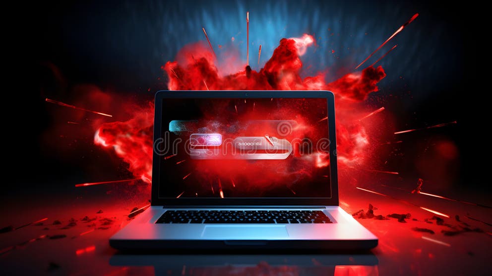 Laptop Computer with Password Login on Screen, Cyber Security and ...