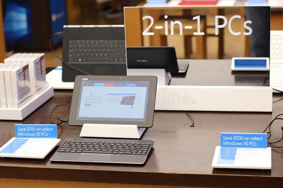 Laptop Computer 2-in-1 PC with Windows 10 Editorial Stock Image - Image ...