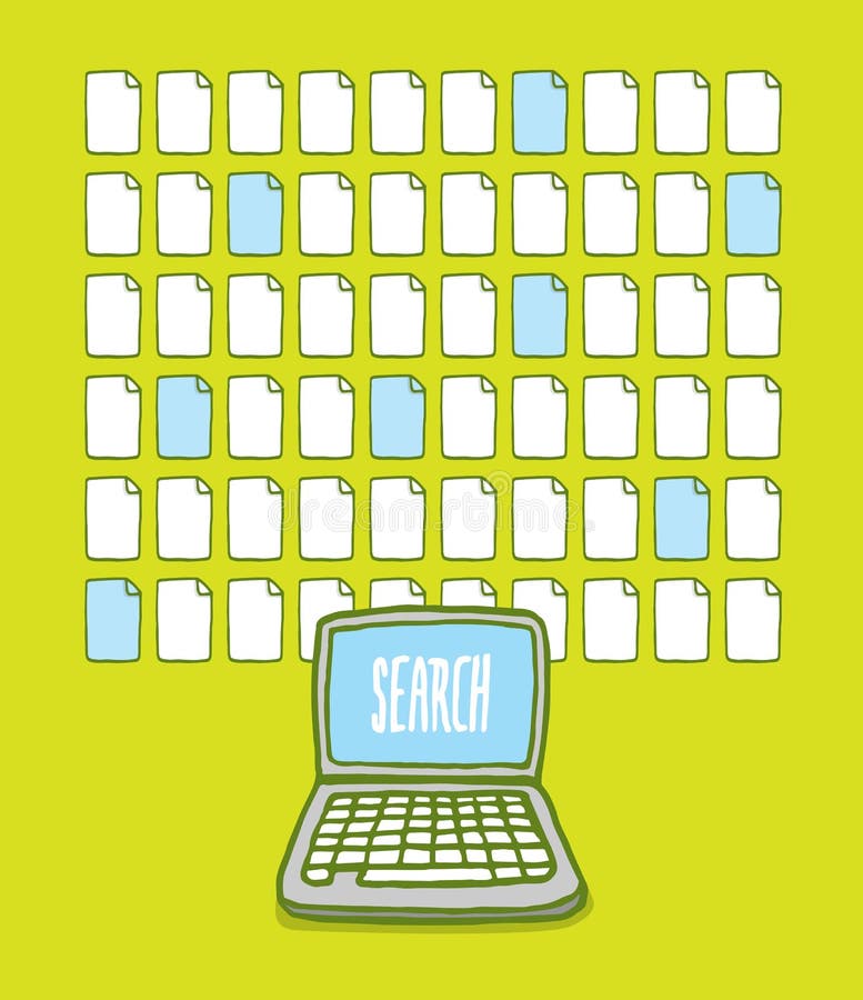 Laptop Computer Performing a Search Stock Vector - Illustration of ...