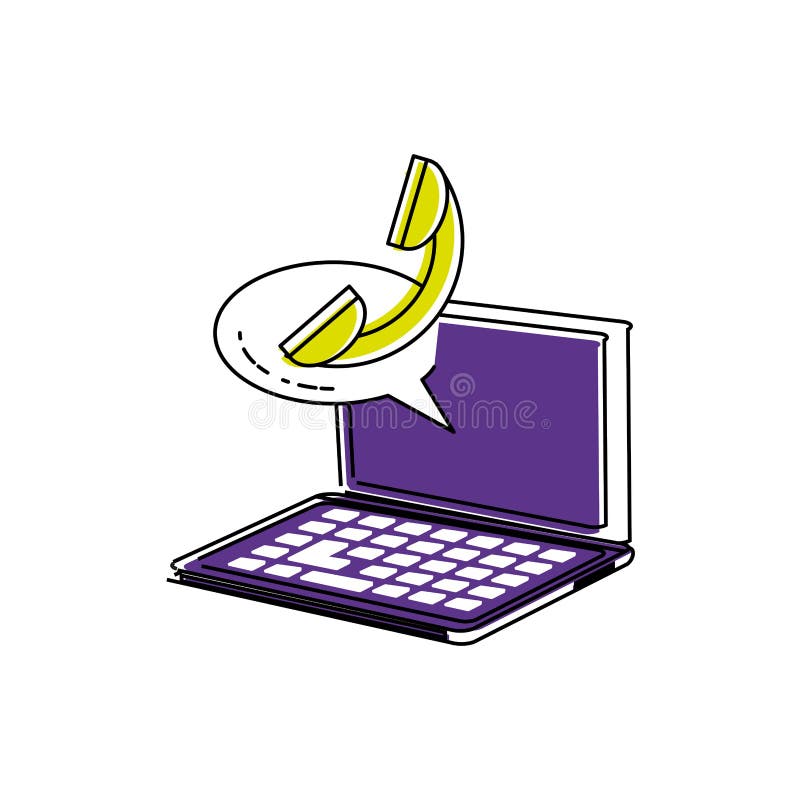 Laptop computer with phone stock vector. Illustration of information ...