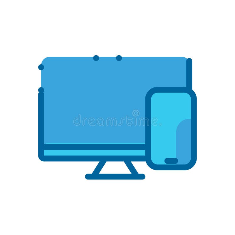 Laptop Blue Icon Vector Illustration Isolated on White Background Stock ...
