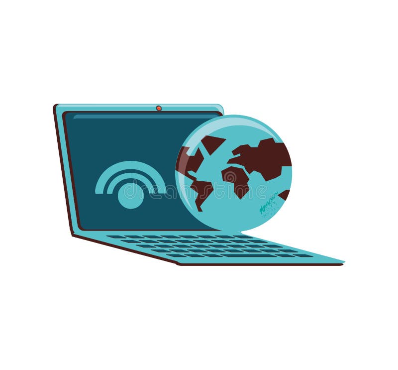 Earth and Wifi Icon Concept Stock Vector - Illustration of symbol ...
