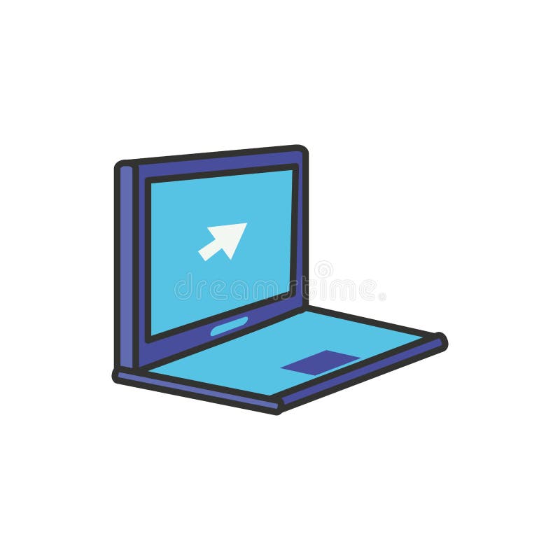 Laptop Computer with Pointer Arrow Stock Vector - Illustration of ...