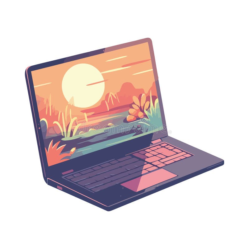 Laptop computer portable stock vector. Illustration of modern - 279491329