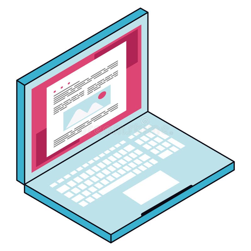 Laptop computer portable stock vector. Illustration of office - 269547992