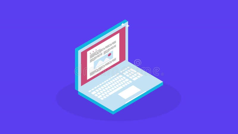 Laptop Computer Portable with Template Animation Stock Video - Video of ...