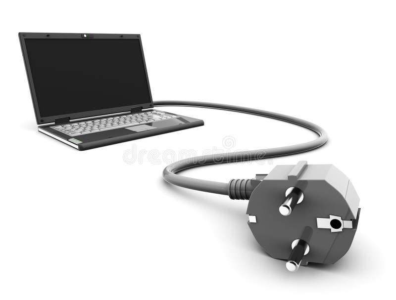 Laptop computer power off stock illustration. Illustration of ...