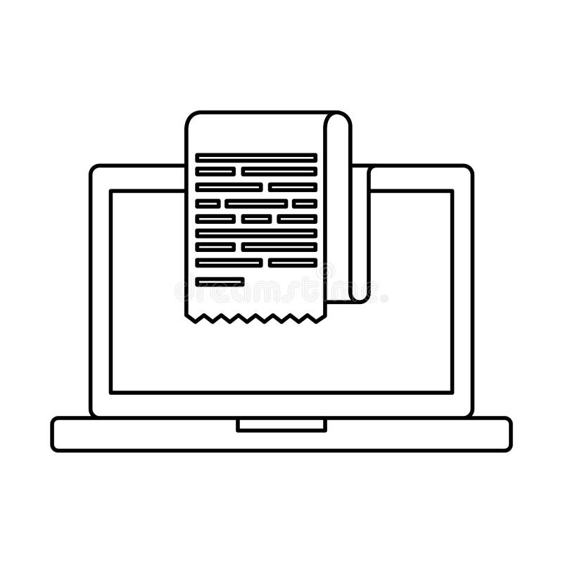 Laptop Computer with Receipt Stock Vector - Illustration of information ...