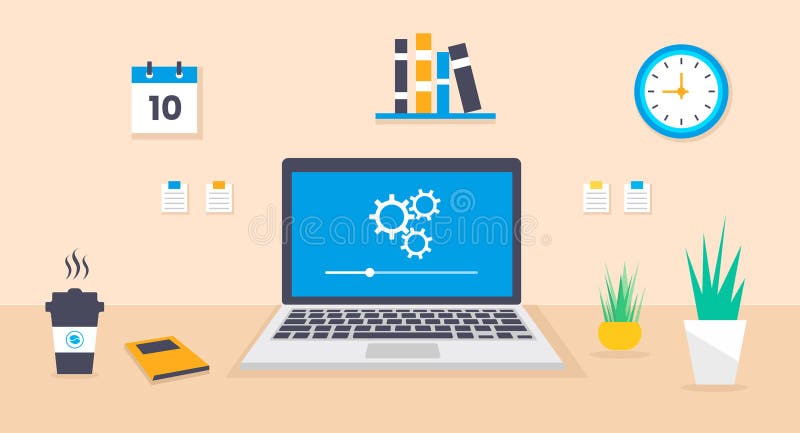 Laptop Computer Repair and Software Development Design. Laptop Desk ...