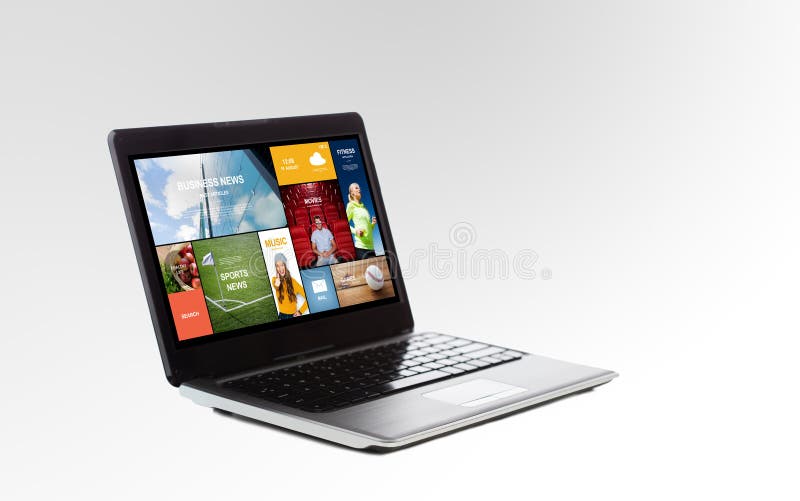 Laptop Computer with Screen Stock Photo - Image of desktop, display ...