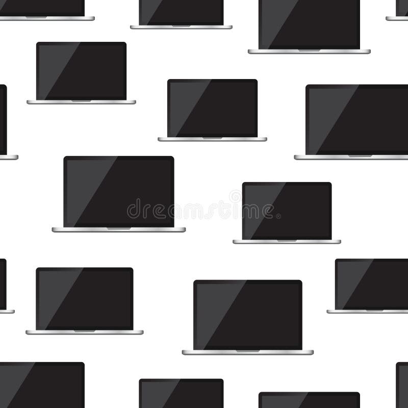 Laptop Computer Seamless Pattern Background. Business Flat Vector ...