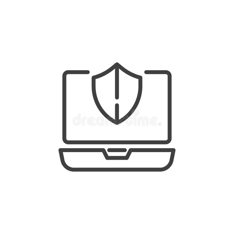 Laptop Computer with Shield Vector Icon Stock Vector - Illustration of ... Laptop Computer with Shield Vector Icon Stock Vector - Illustration of ...