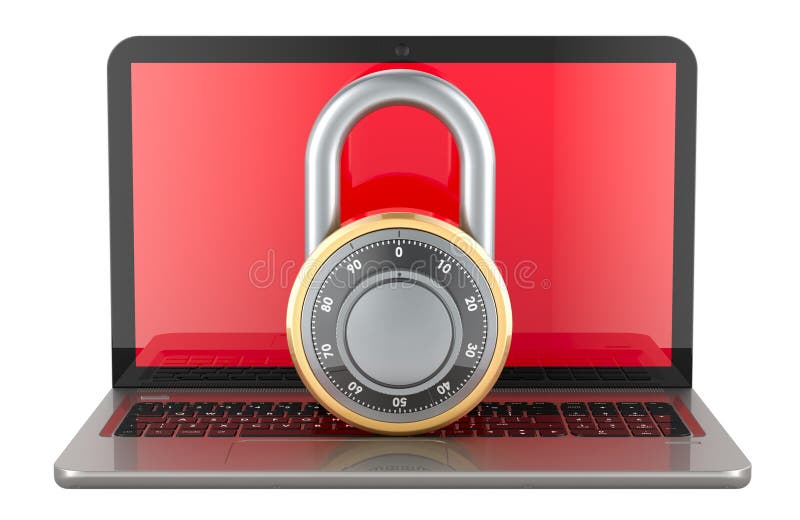 Laptop Computer with Security Padlock with Rotating Digit Combination ...